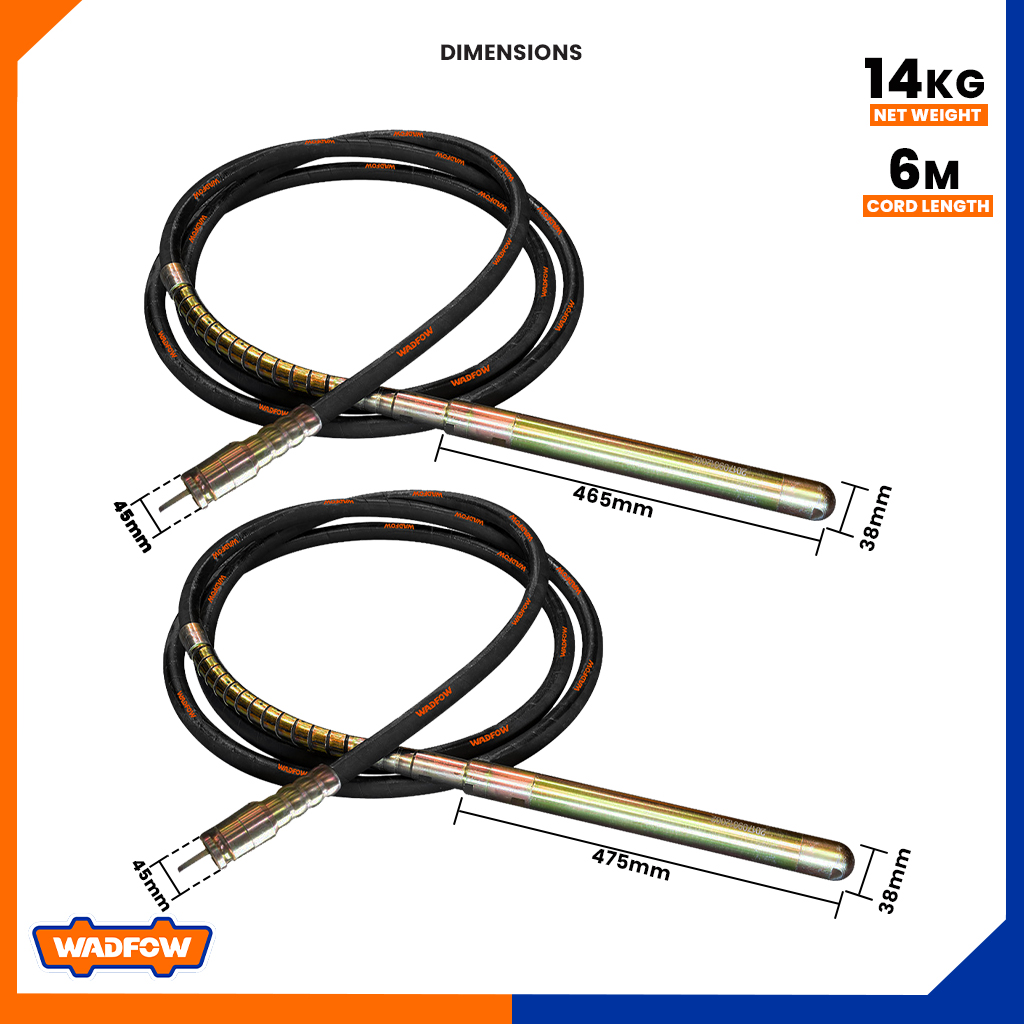 Wadfow 38mmø-45mmø Heavy Duty HEX Type Coupling Concrete Vibration ...