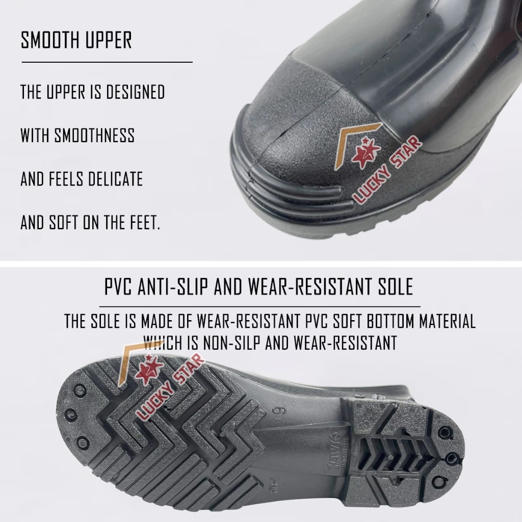 【ZAMO】Hawk Mens black rain boots White waterproof shoes rubber boots ...
