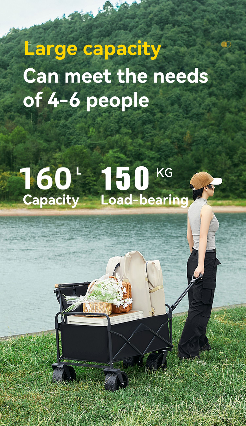 TEAM 5 Folding Camping Wagon Cart Portable Outdoor Trolley with Four ...