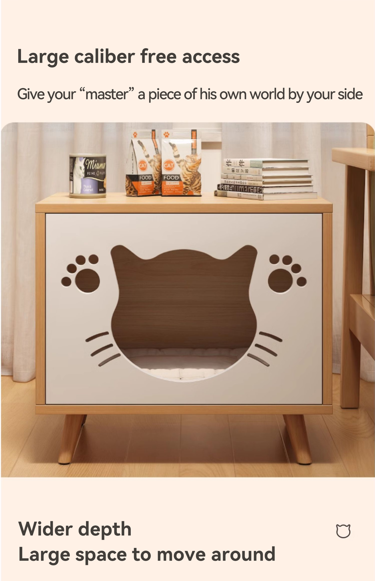 Cat Bedside Cabinet Warm Cat Villa Cat House Indoor Cat House Cat Cage ...