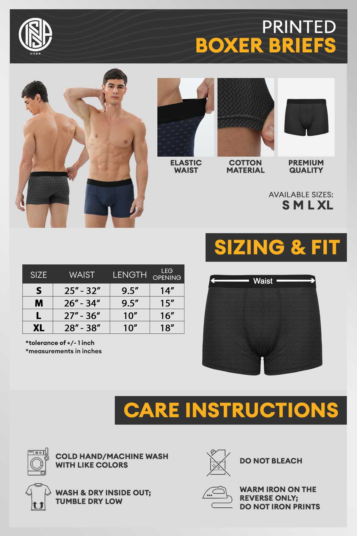 COLLAB By Inspi 3pcs Set Printed Boxer Brief for Men Boxers Shorts ...