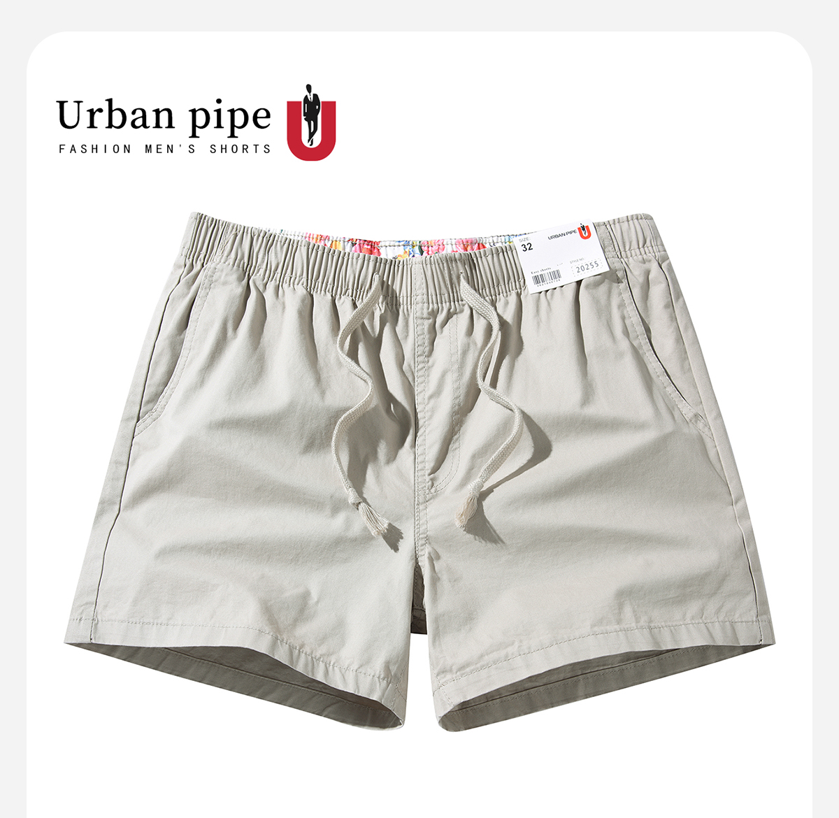 URBAN PIPE Above The Knee Board Plain Shorts For Men Cotton Casual ...