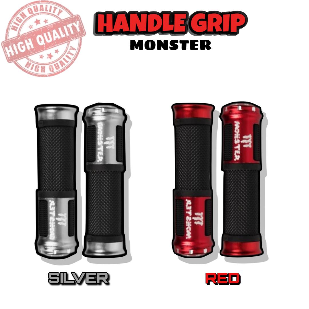 YAMAHA NOVO - Motorcycle MONSTER Handle Grip Style CNC Alloy RED/SILVER ...