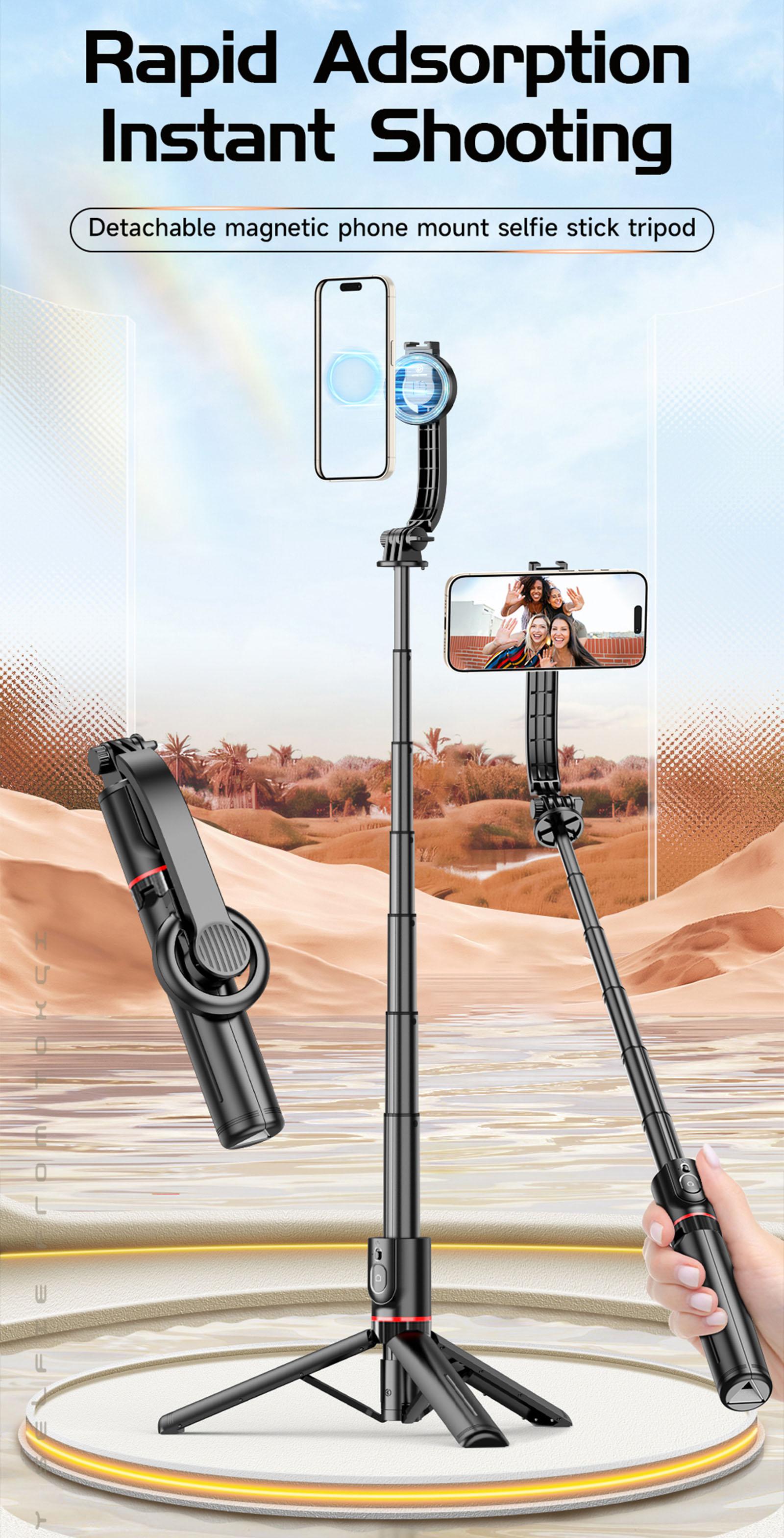 Magnetic Selfie Stick For Vlogging With Bluetooth Portable Magsafe ...