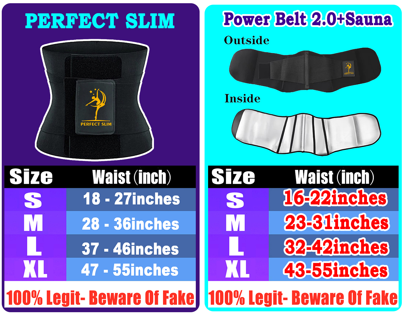 Perfect Slim Power Belt Waist Trainer Belt Body Shaper CORSET Weight ...