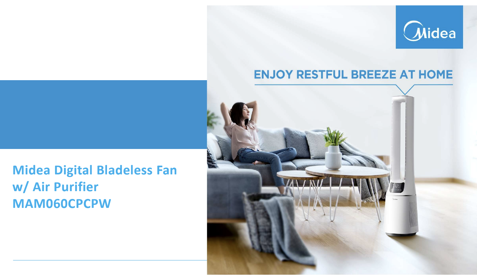Midea DC Motor Bladeless Fan with Air Purifier | Shopee Philippines