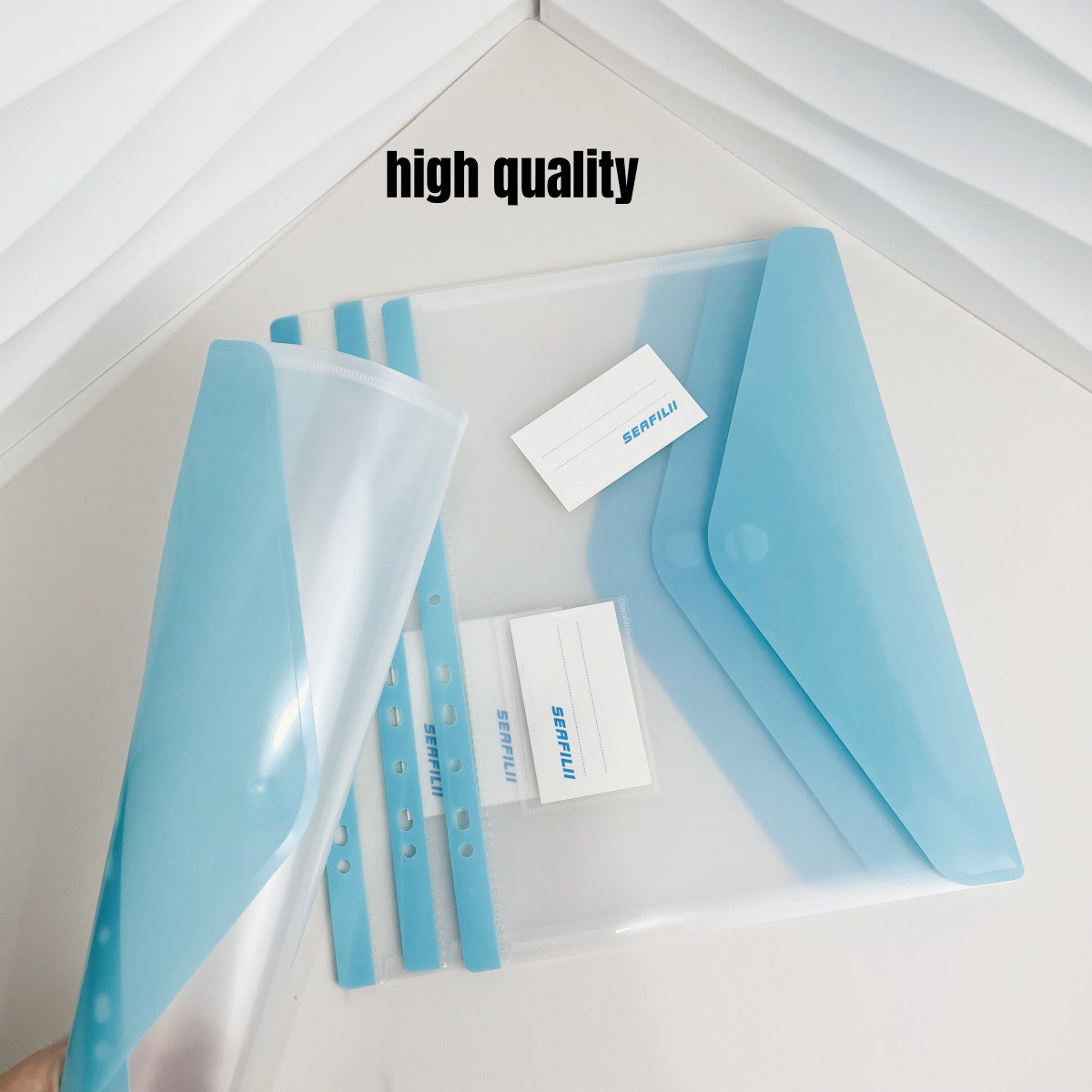 4Pcs Long Loose Leaf File Bag Plastic Envelopes Binder Folders with 11 ...