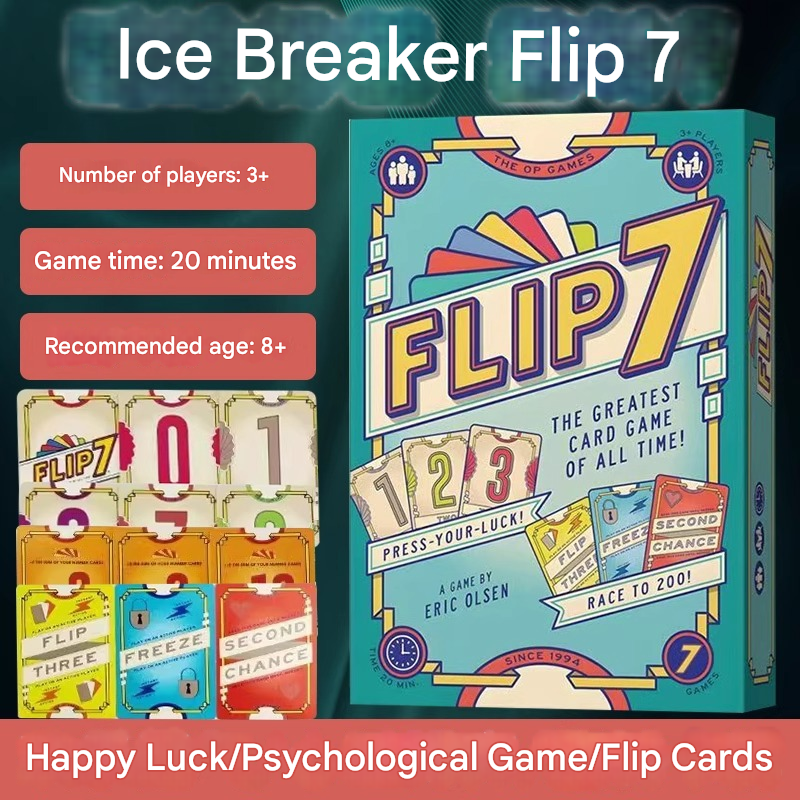 Flip 7 Card Game Luck Strategy Board Game Easy to Learn Fast-paced Card ...