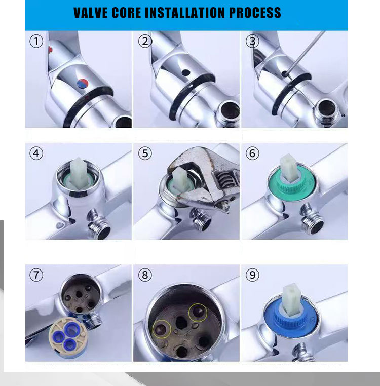 Hot and cold faucet valve core universal ceramic valve core faucet hot ...