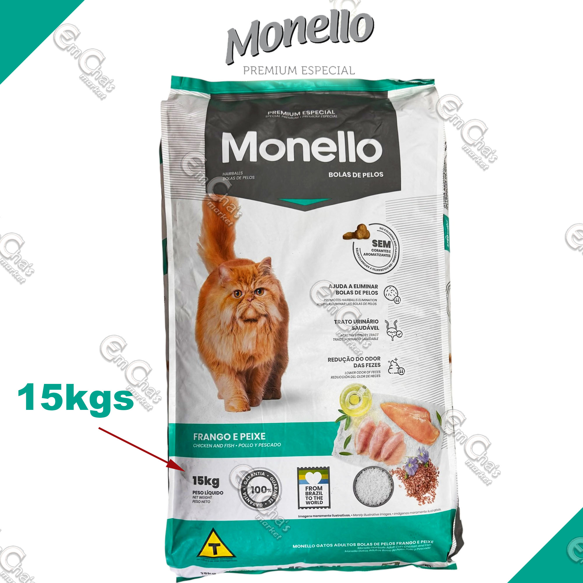 GIANT 15kgs MONELLO HAIRBALL Urinary Care Premium Cat Food Kitten Food ...