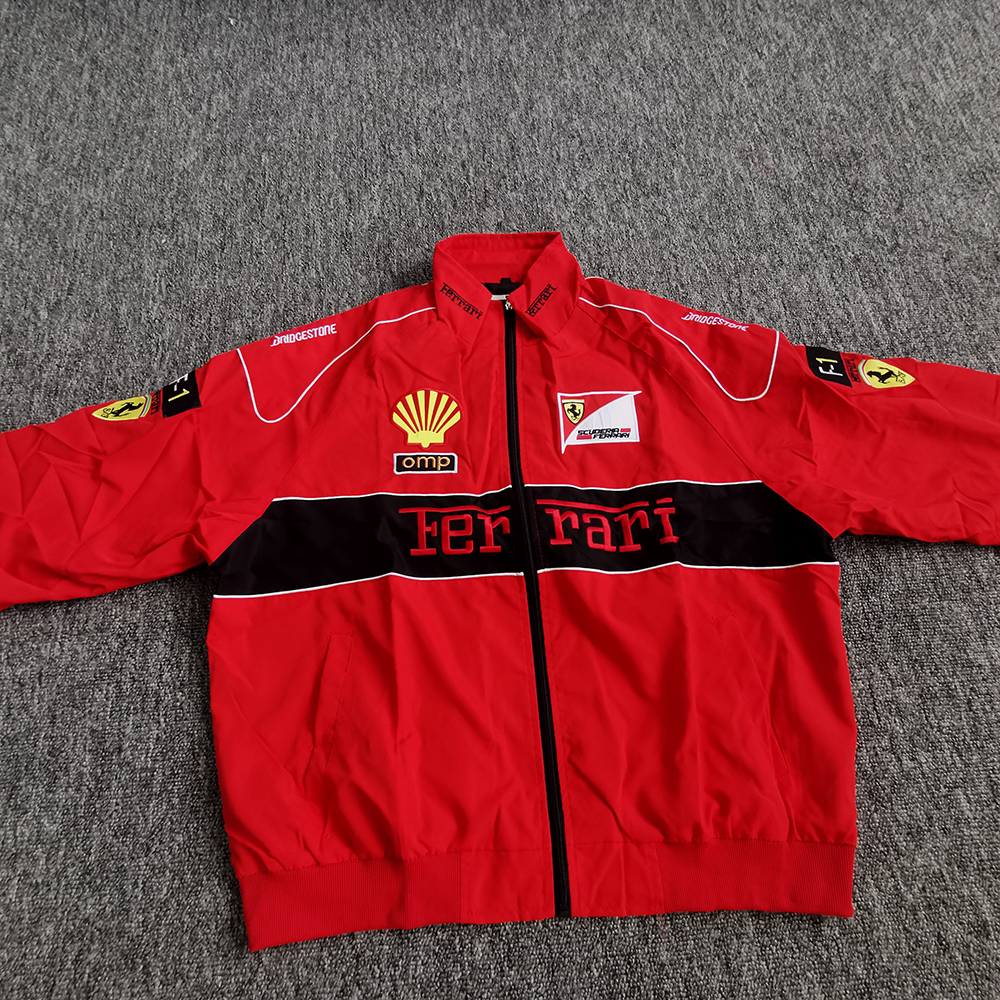 Panda Ferrari Jacket Retro Outdoor Cycling Jackets F1 Embroidery Jersey ...