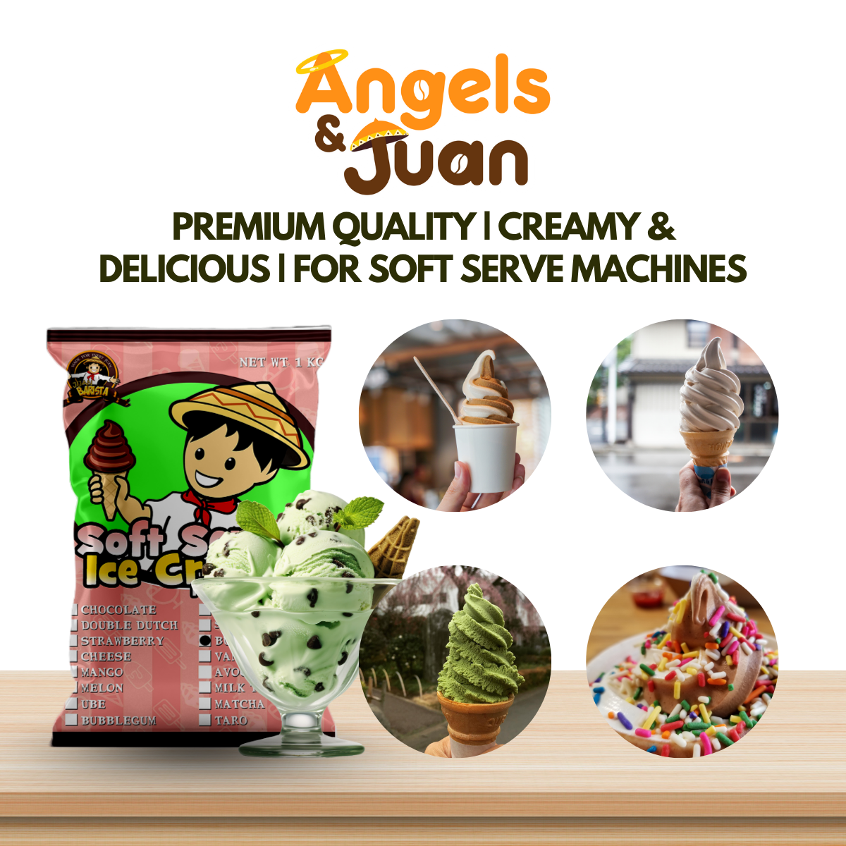 Juan Barista Cheese Premium Soft Serve Ice Cream Powder Mix 1 Kilogram ...