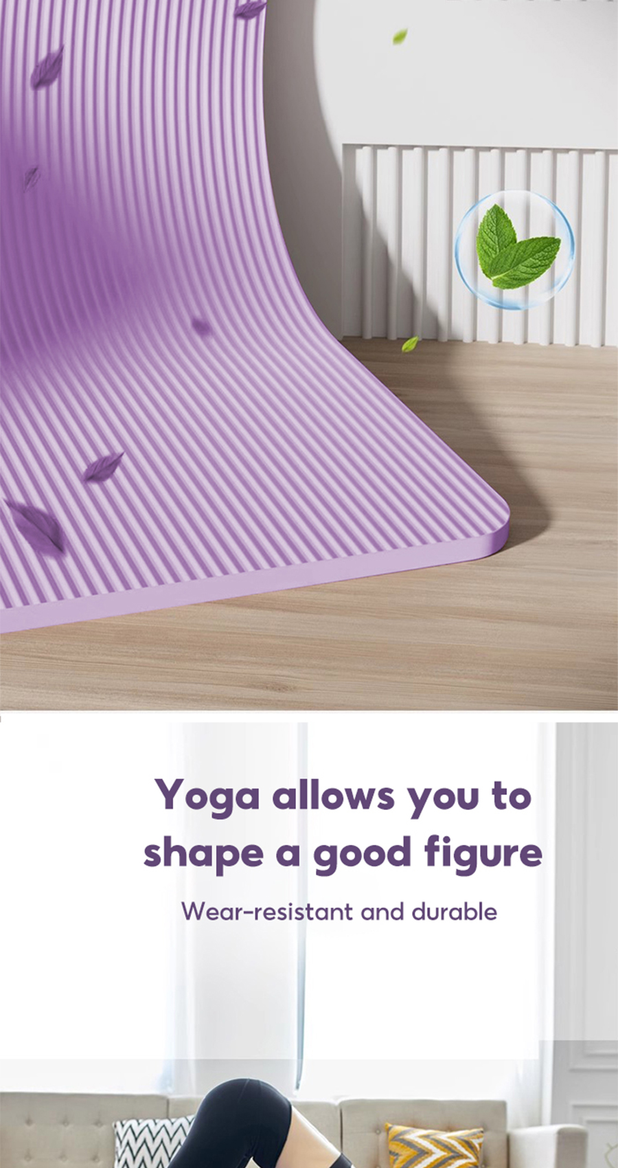 15MM Yoga Mat For Workout Non Slip Exercise Mat Thick Exercise Mat ...