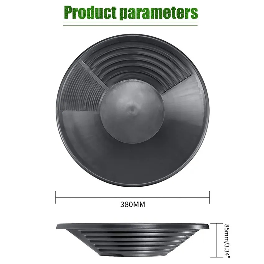 Gold Panning Plate 15'' Large Capacity Gold Pan Sifting Tray Sieve Dish ...