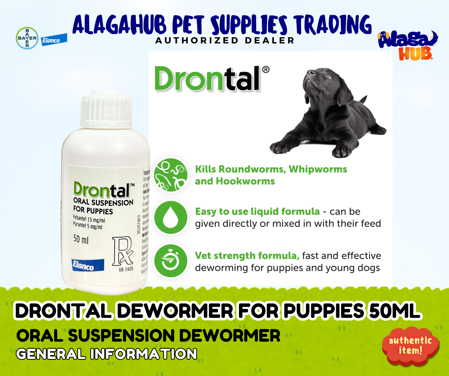 ALAGA DRONTAL ORAL SYRUP DEWORMER 50ML FOR DOGS AND CATS WITH FREE ...