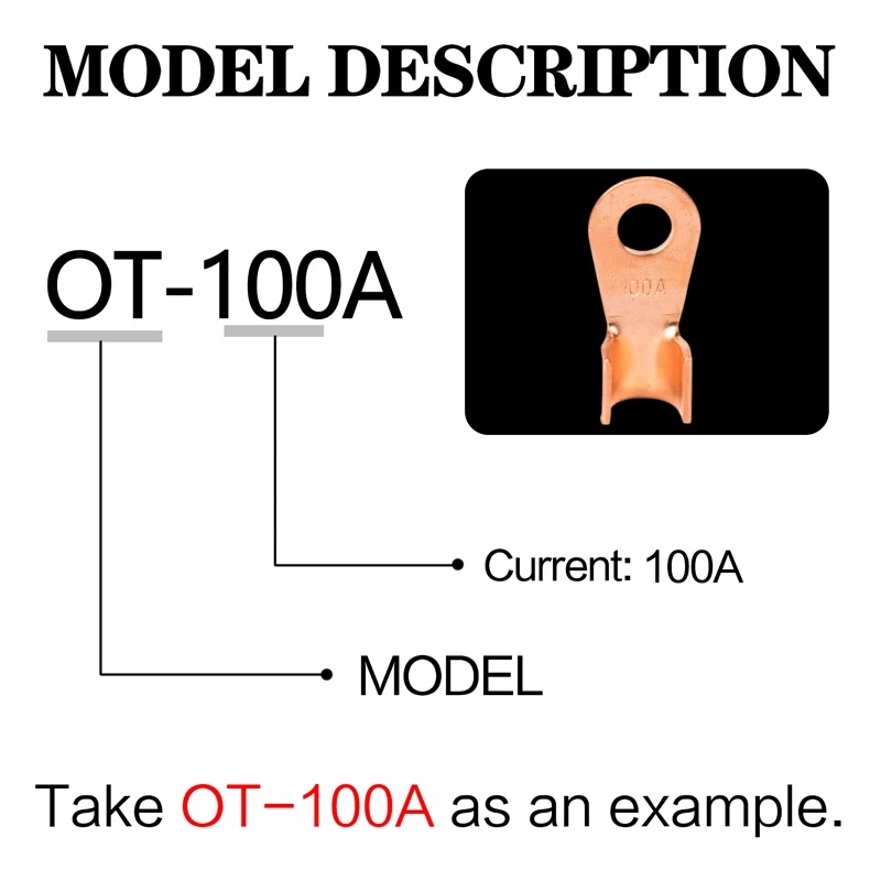 10PCS Copper Terminal OT Series Terminal Connector Open Terminal Lugs ...