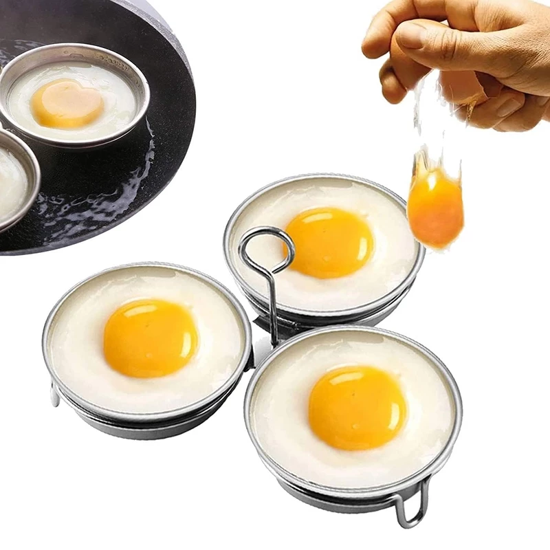 3-in-1 Egg Steamer Heart-Shaped Stainless Steel Egg Cooker Molder ...
