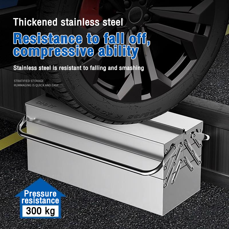 3-layers Stainless Steel Tool Box Heavy Duty Multi-Folding Box Heavy ...
