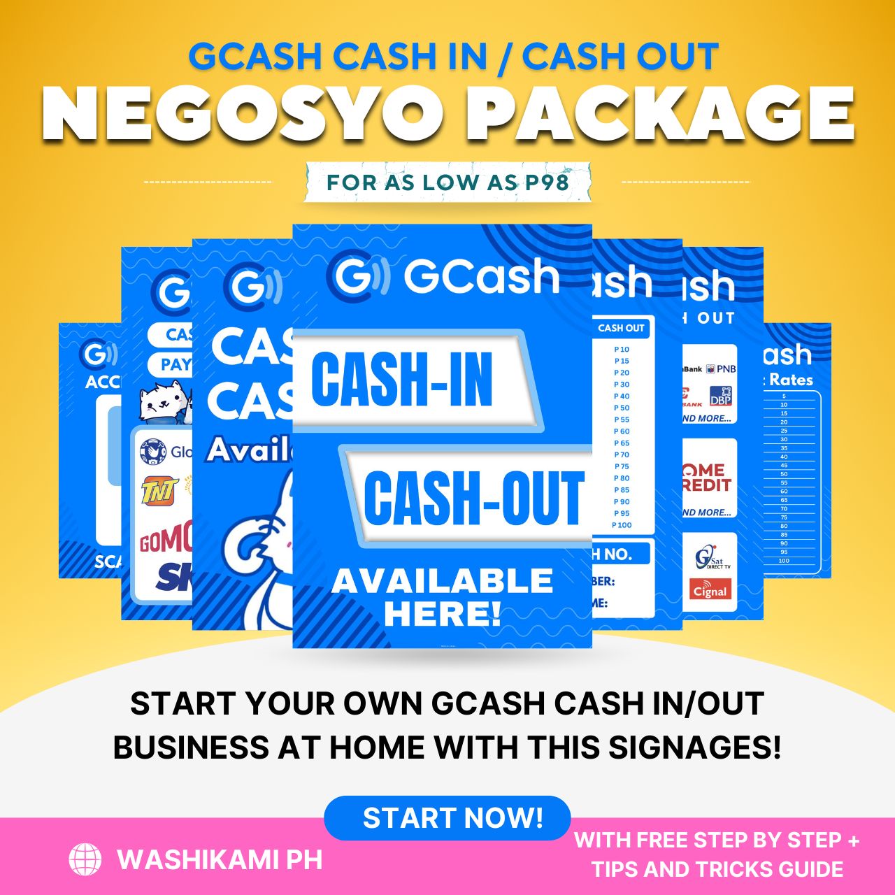 GCash Cash-in Cash-out Rates Signage & Poster | Shopee Philippines