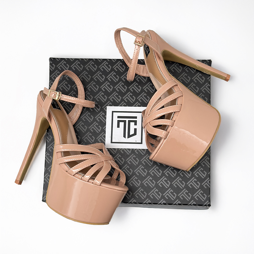 TC Elegant Nude Pageant Heels - 6.5 inches Stylish High Heels Size 35 ...