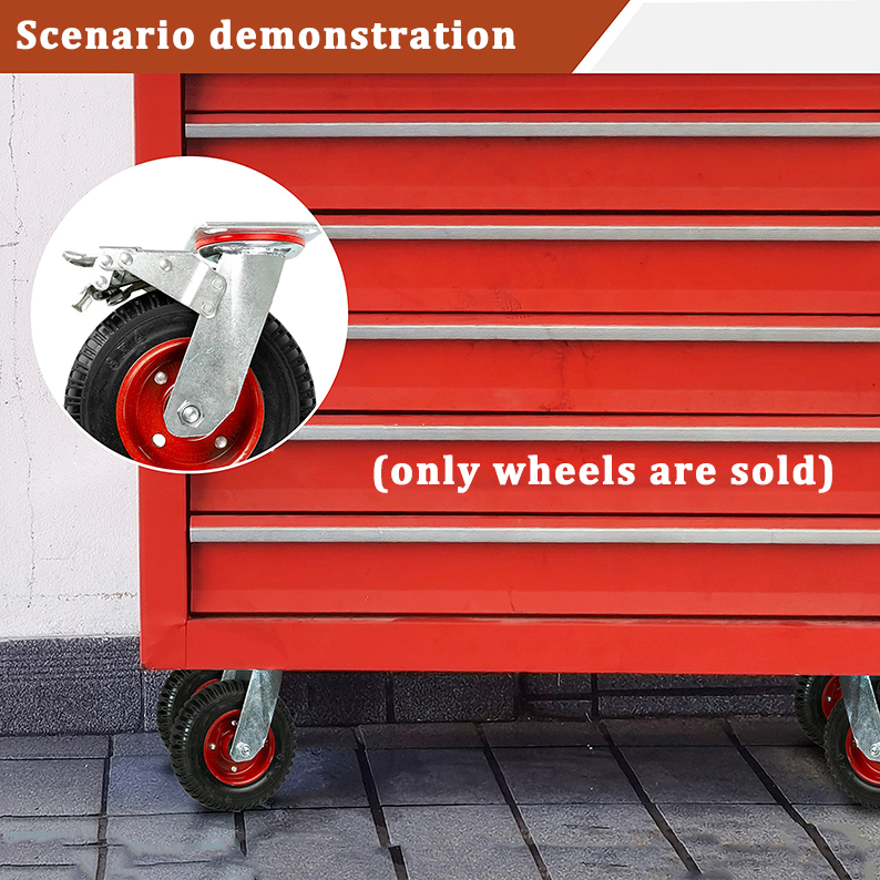 2PC Push Cart Steel Body Rubber Trolley Cart Wheels Heavy Duty 5 Inch ...
