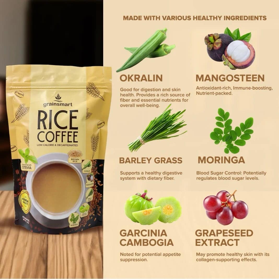 345php Grainsmart Rice Coffee with Barley, Stevia and many more 210g ...