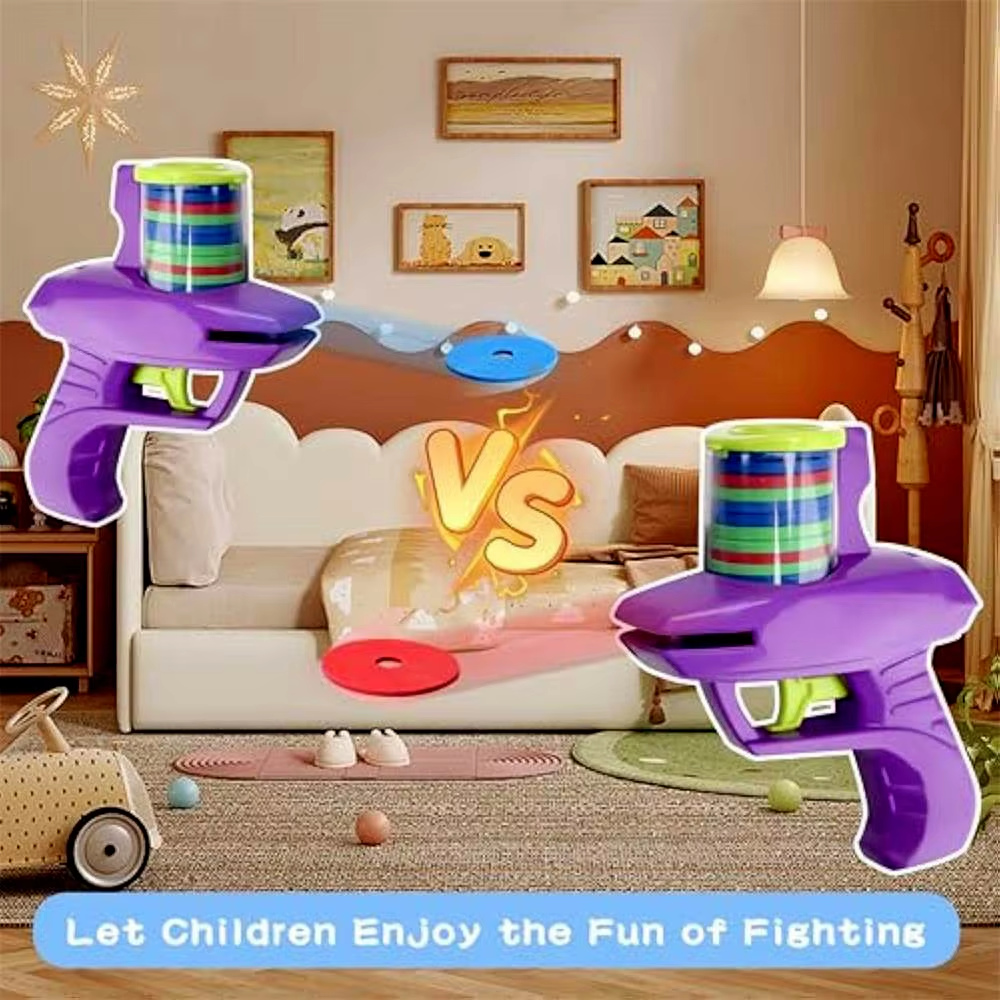 Children Flying Saucer Guns Toy with Soft Bullet Ejection Flying Disc ...
