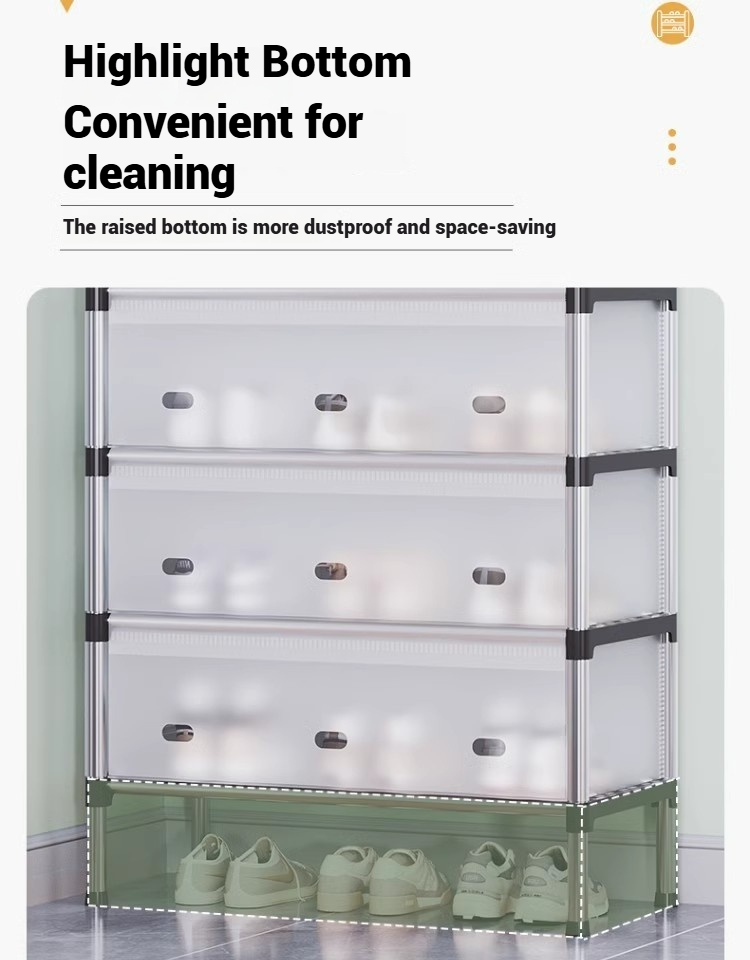 3-8 Layer Shoe Rack Organizer With Cover Dustproof Waterproof Shoe ...