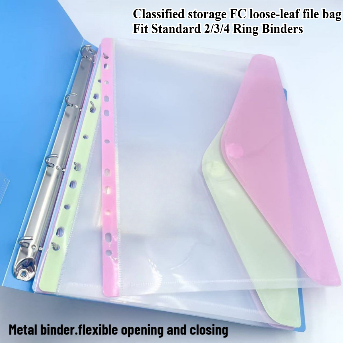Long Binder Pocket 11 Holes Punch Binder Loose-leaf File Envelopes ...
