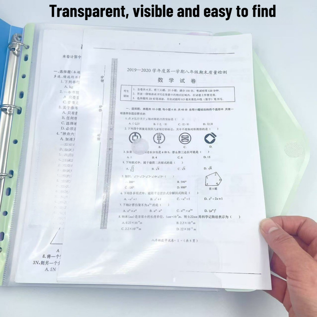 Long Binder Pocket 11 Holes Punch Binder Loose-leaf File Envelopes ...