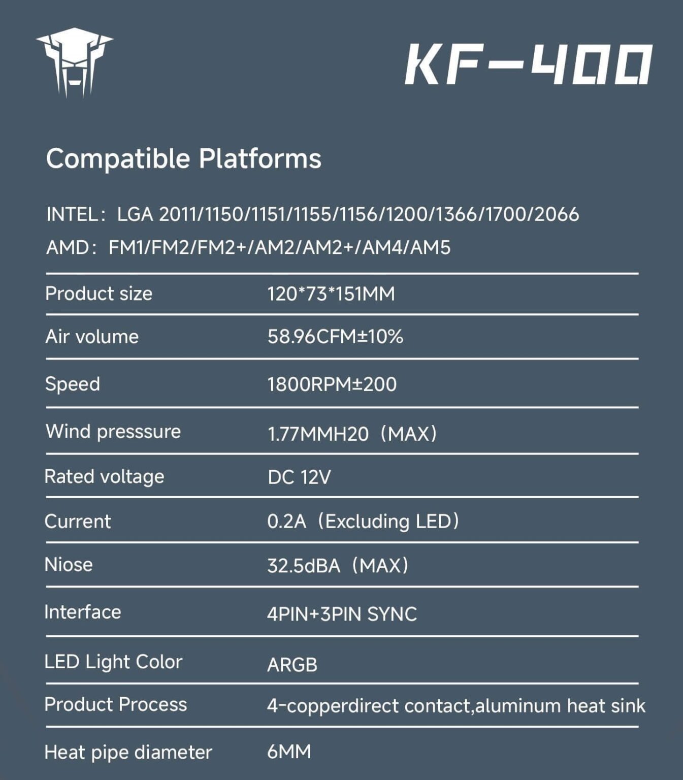 Jungle Leopard KF-400 CPU Cooler 120mm PC Fan Infinity Mirror ARGB Top ...
