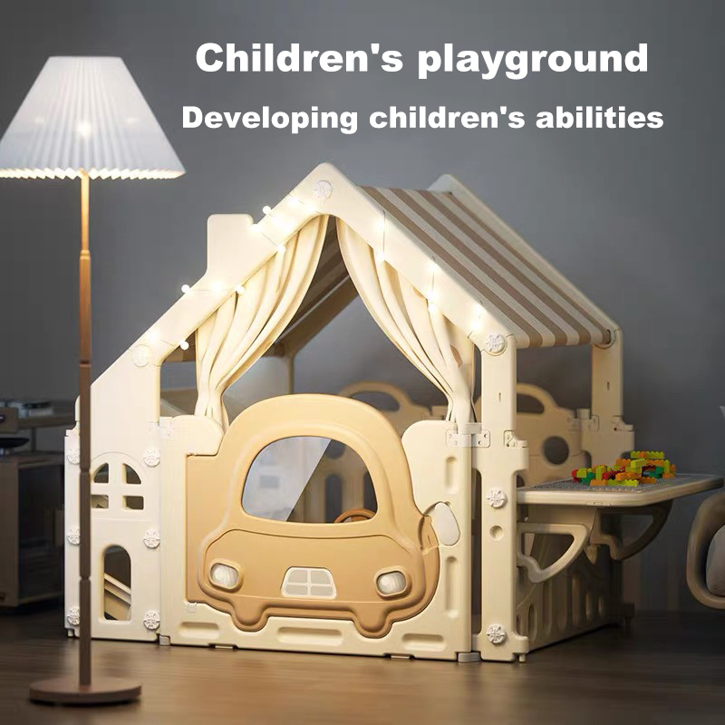 【Timoo】Indoor Playpen for kids Multi-Functional game Tent With Storage Rack Building Block Board ...