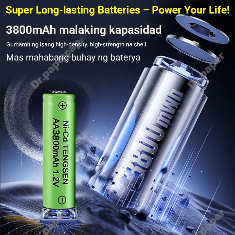 Five years is not bad Original rechargeable battery AA/AAA 1.2V 3800mAh ...