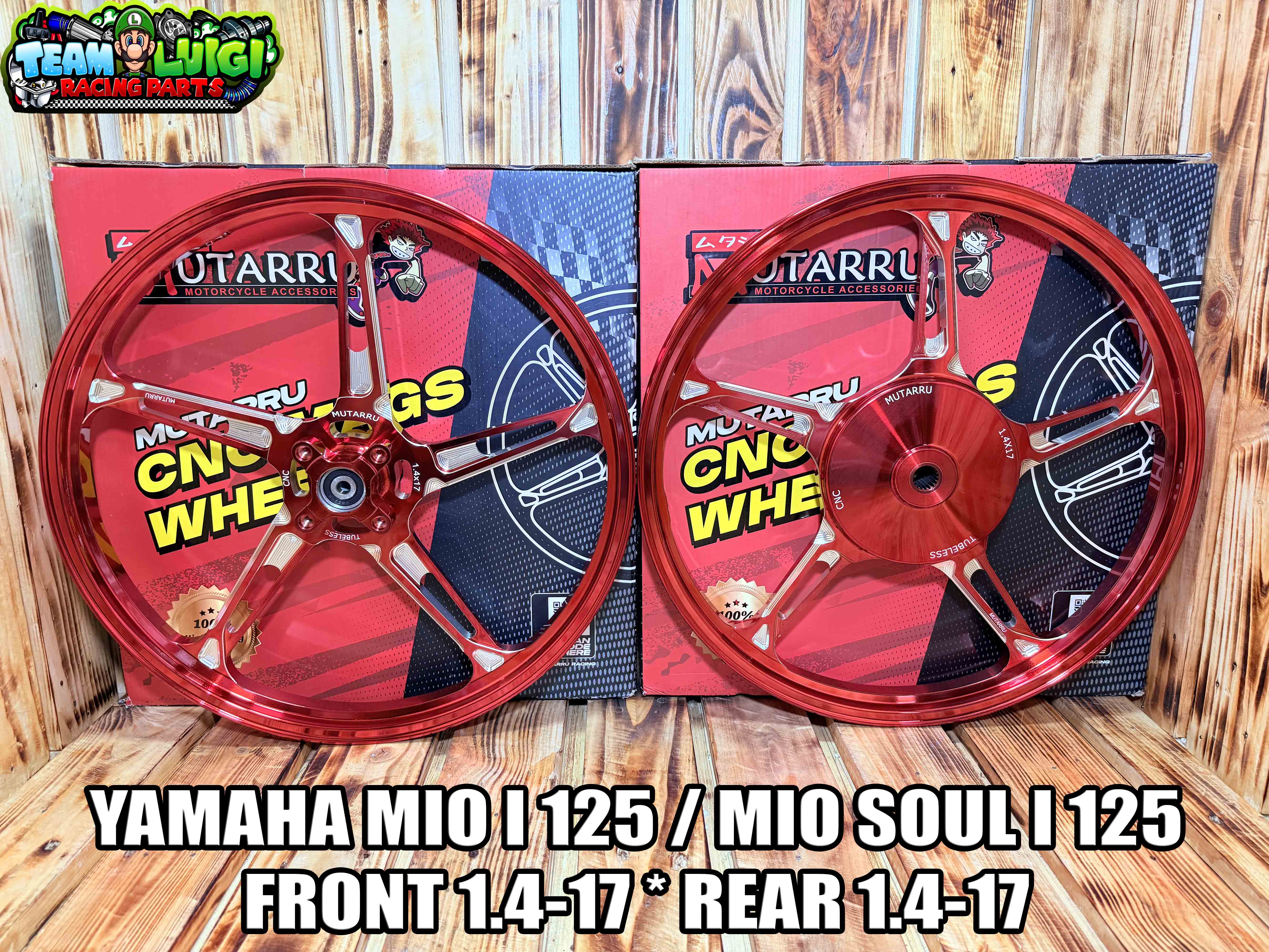 MUTARRU CNC MAGS 17s 5 SPOKES YAMAHA MIO I 125 / MIO SOUL I 125 MADE IN ...