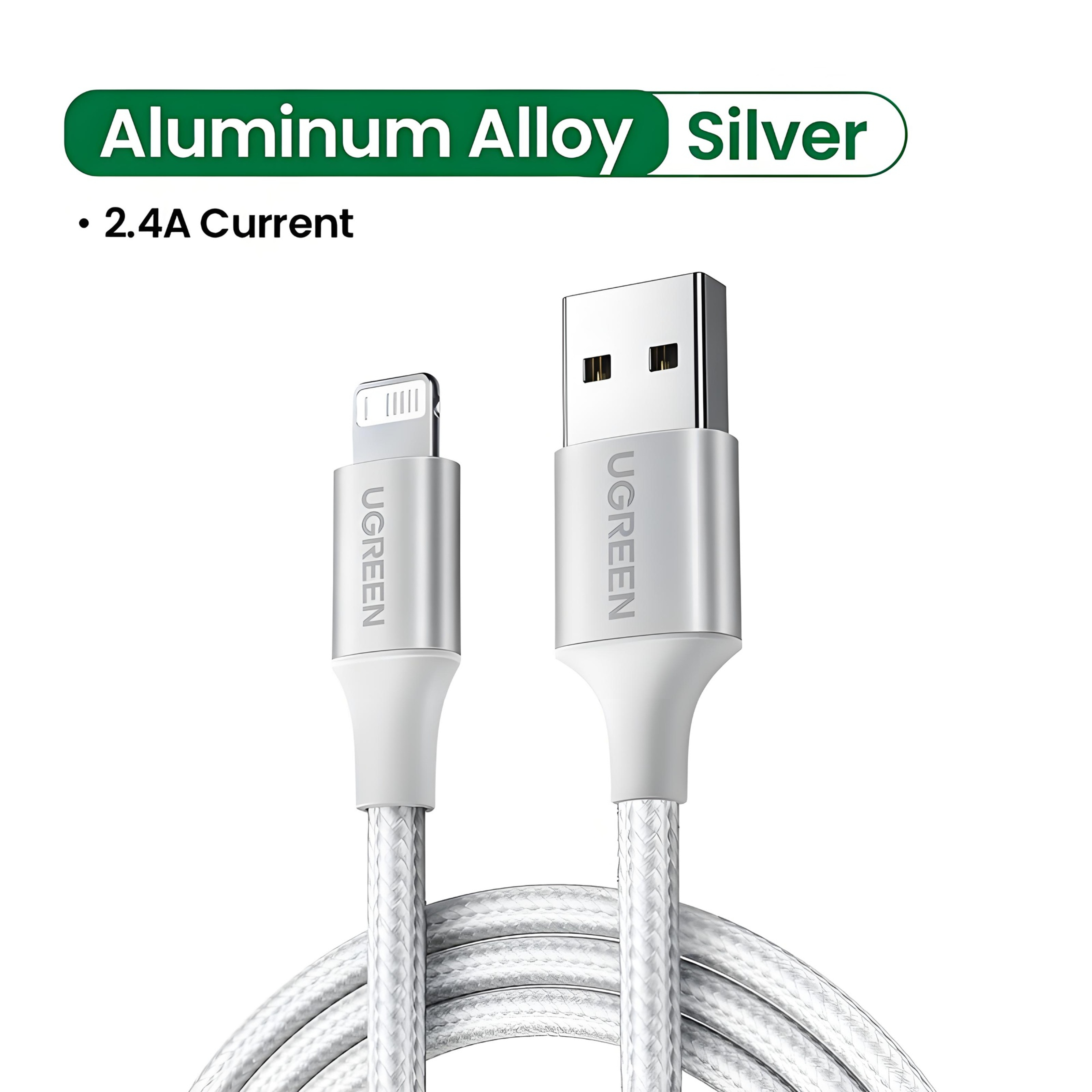 UGREEN 2.4A Fast Charging Charger Data Cable for 14 13 12 11 Pro 8 7 ...