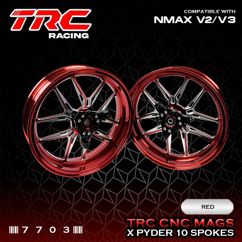 TRC CNC XPYDER 10 SPOKES MAG WHEELS (3.0 F x 3.5 R 13) for NMAX V2/V3 ...