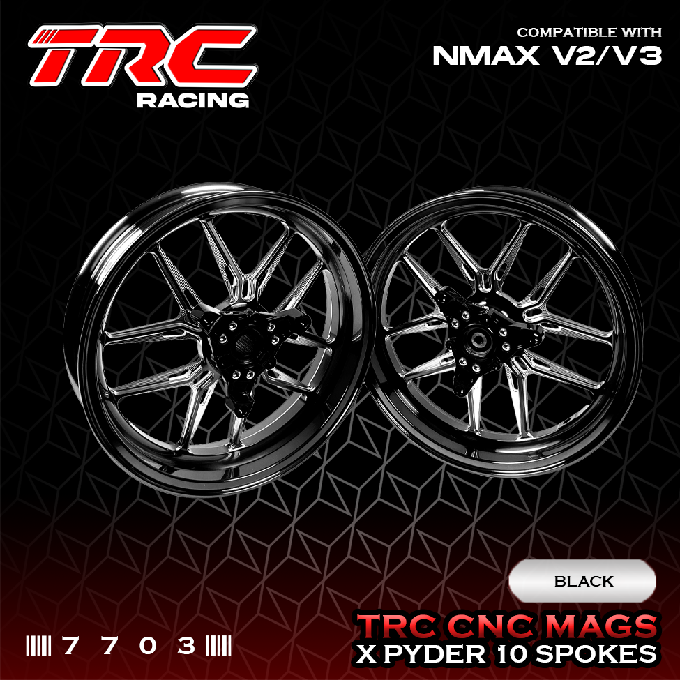 TRC CNC XPYDER 10 SPOKES MAG WHEELS (3.0 F x 3.5 R 13) for NMAX V2/V3 ...
