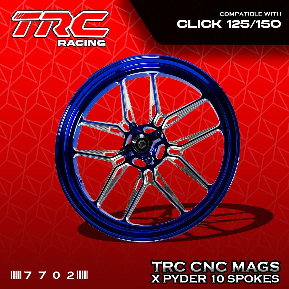 TRC CLICK CNC XPYDER 10 SPOKES MAG WHEELS (1.85F x 2.15R 14) 7702 ...