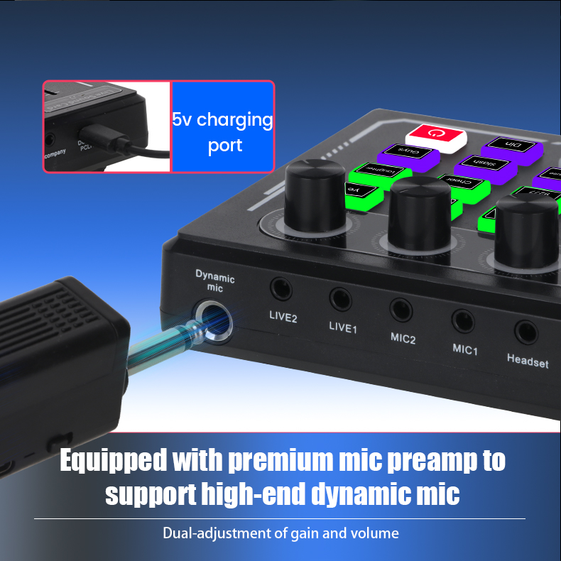 RAYHAYES RJ-F3 Sound Card Audio Usb External Mixer Bluetooth Mic For ...