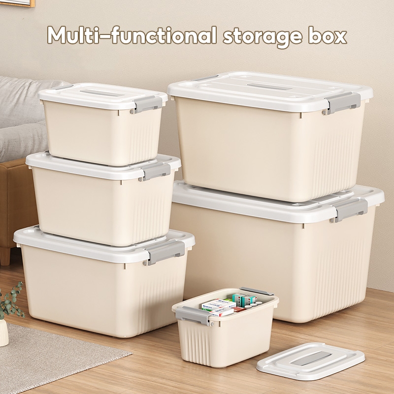 Multi Functional Storage Box Plastic Container Basket With Cover ...