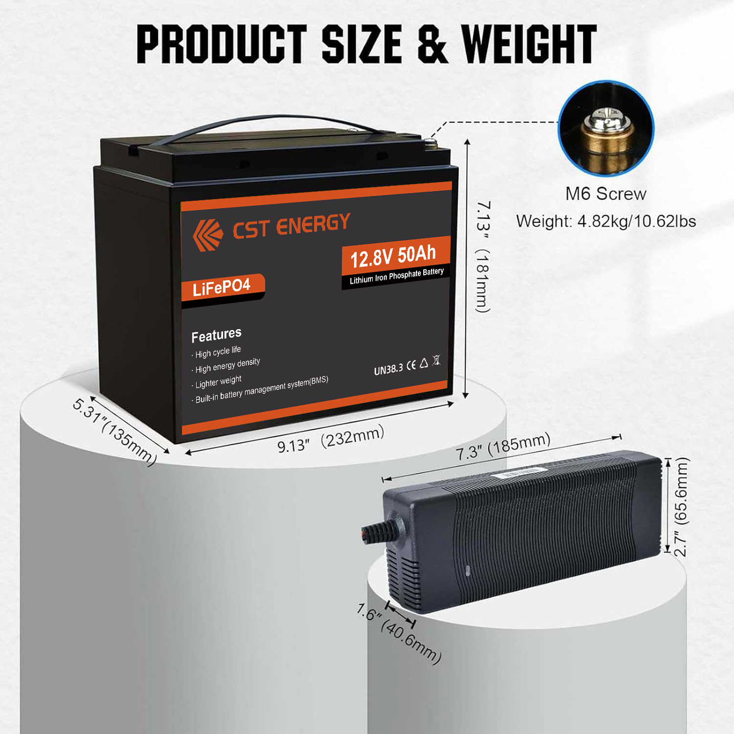 CST ENERGY LifePo4 Battery 12V 50AH Lithium Battery 12V 100AH with ...