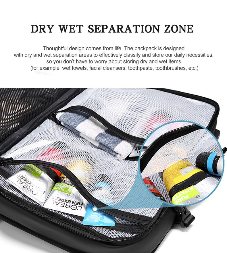 SeaChoice Expandable Wet Dry Depart Travel Backpack Bag fit 17.3In ...
