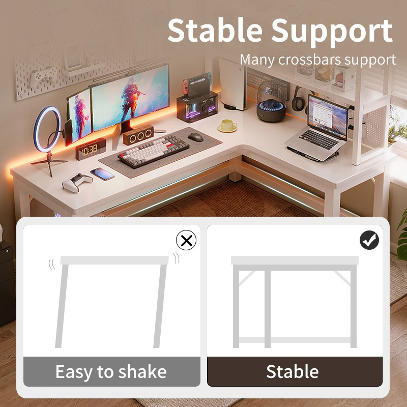 【Safe Package】Corner Desk L-shaped Office Desk Table Computer Table ...