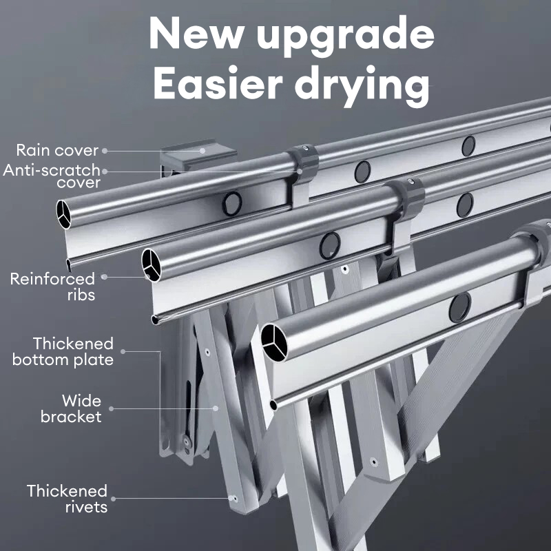 Aluminum Alloy Sampayan Foldable Wall Mounted Clothes Drying Rack Heavy ...