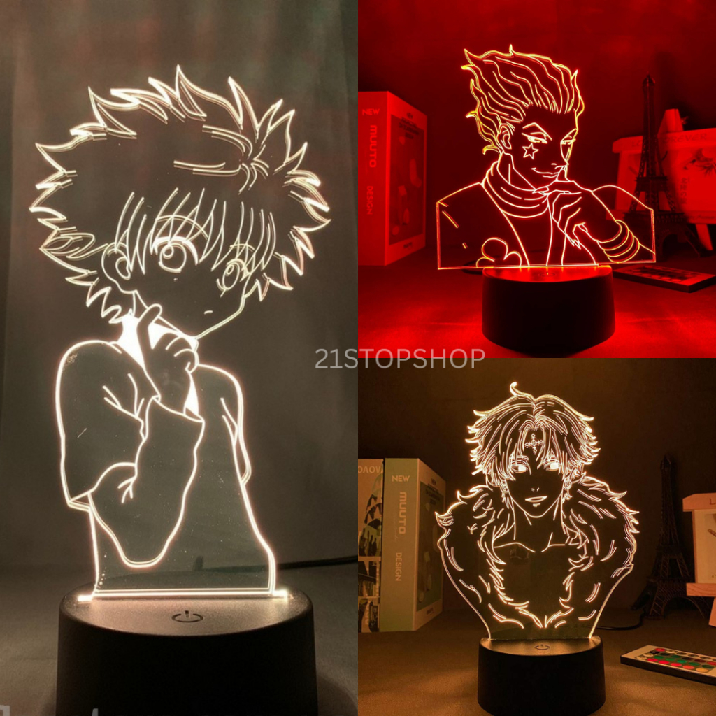21SHOP Hunter x Hunter Anime 3D Acrylic LED Lamp KILLUA HISOKA CHROLLO ...