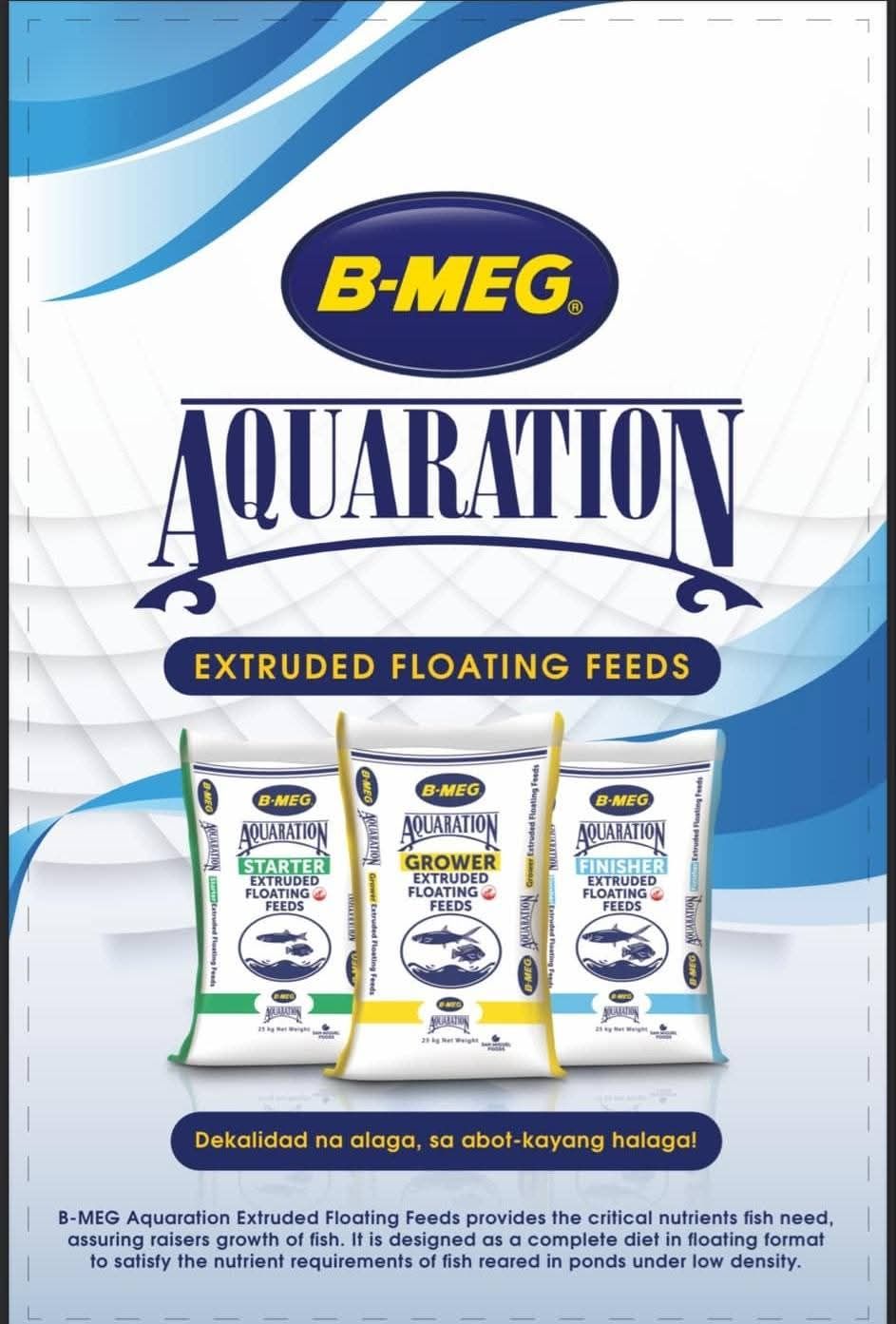 B-MEG Aqua Feeds, Aquaration Extruded Floating Feeds - Starter and ...