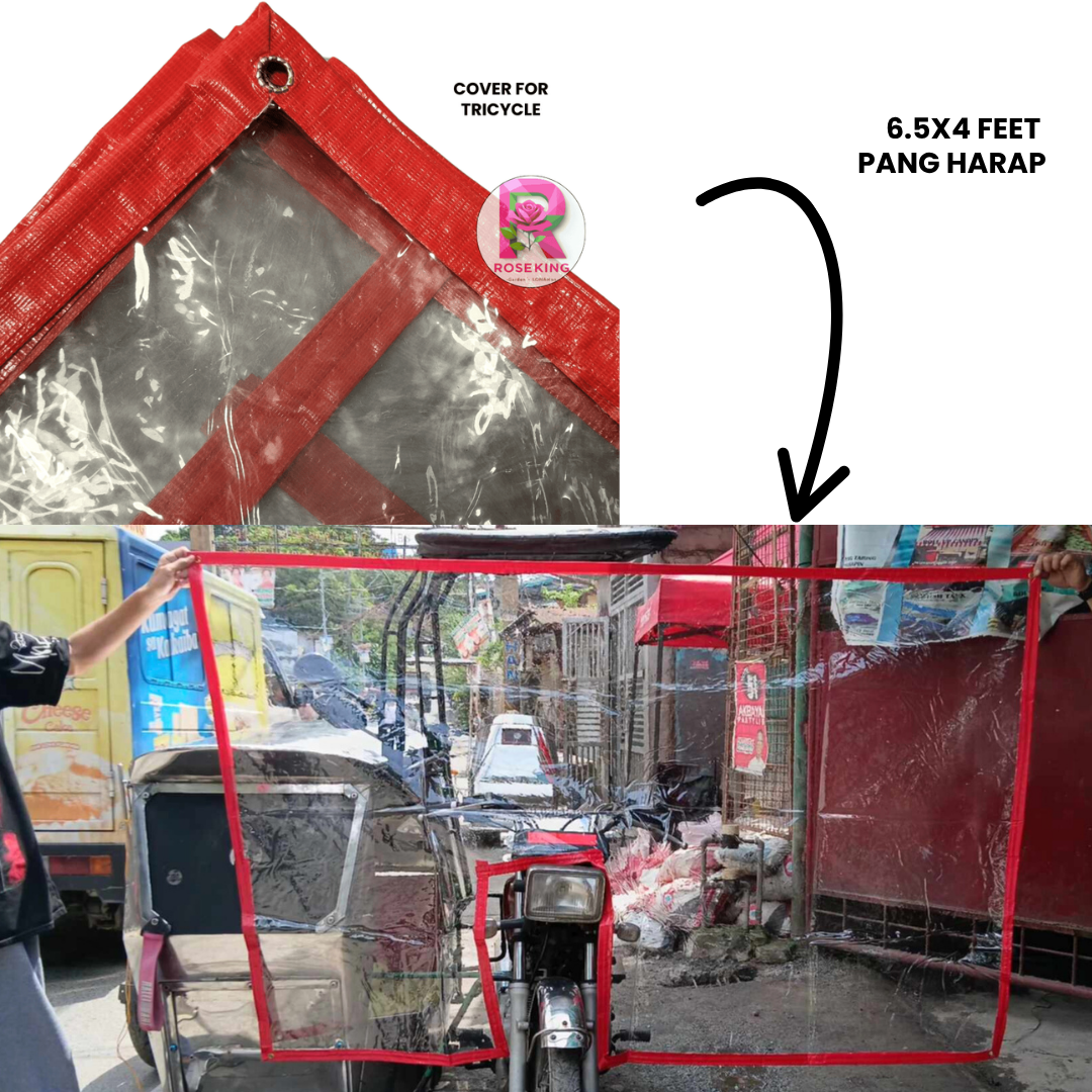 TRANSPARENT TRAPAL FOR TRICYCLE COVER GAUGE 16 PANG HARAP PANG GILID ...