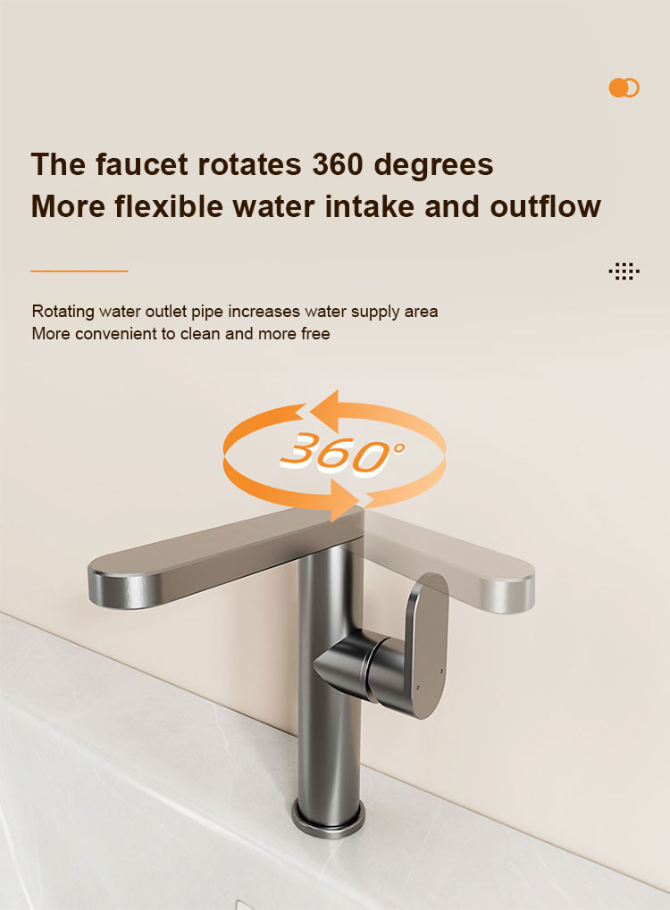 LMHY Commercial Rotating Basin Tap - Copper Core with Ceramic Valve ...