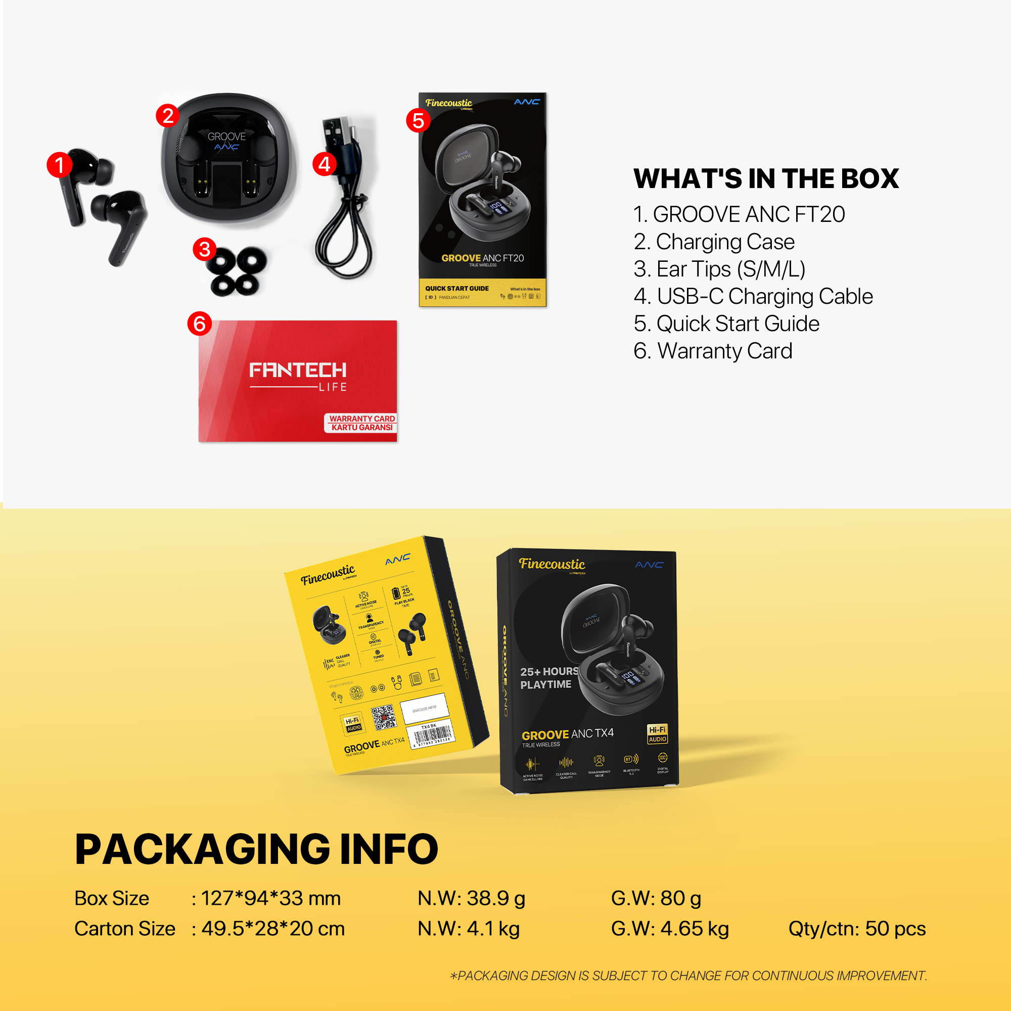 Fantech GROOVE ANC FT20 True Wireless Earphones with Noise Cancellation ...