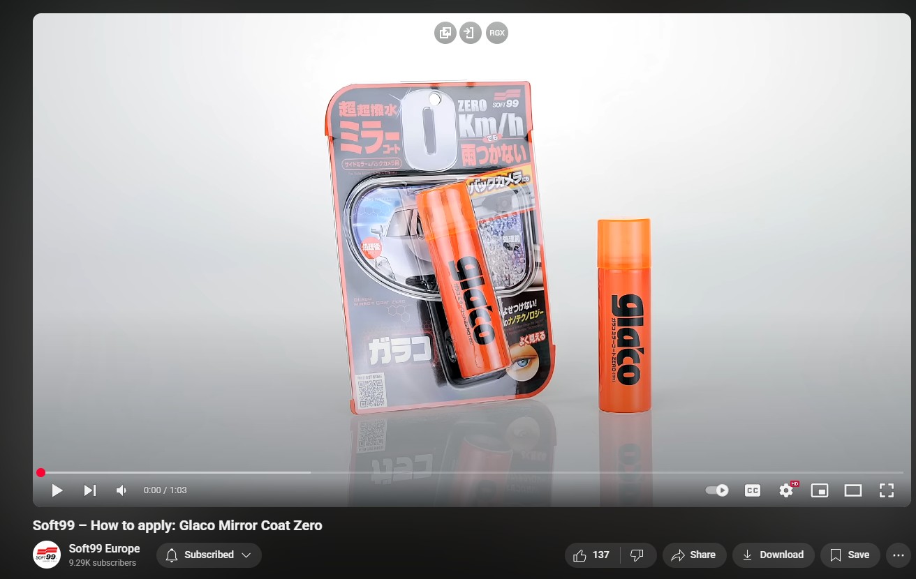 Soft99 Glaco Roll On + Mirror Coat + Glass Compound Z Set –Full ...